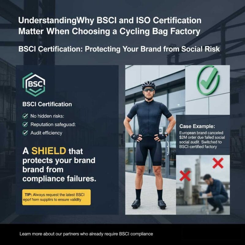 BSCI & ISO Certified Cycling Bag Factory for Global Buyers