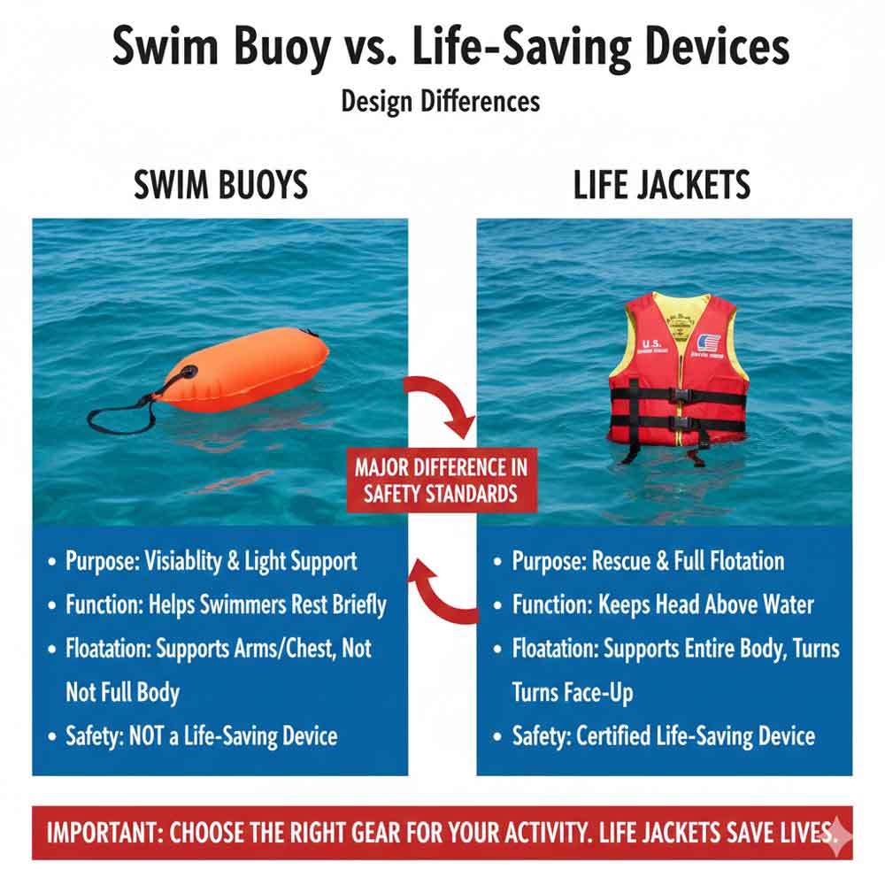 Can You Float on a Swim Buoy? Buoyancy vs. Life Saving